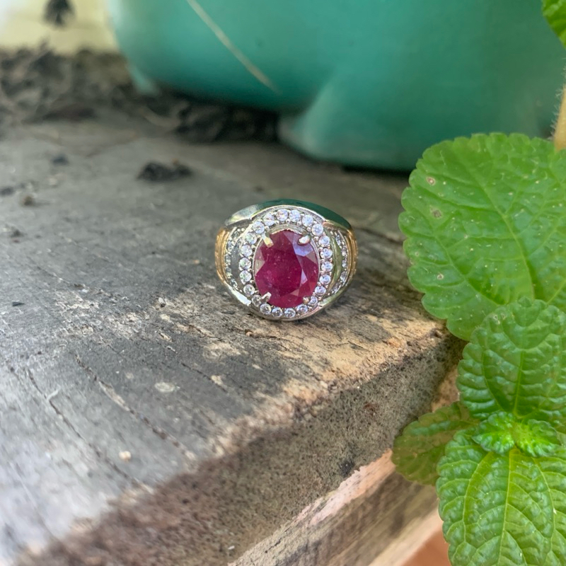 Jual Cincin Batu Natural Red Ruby Pigeon Blood Memo Ring Size 7,5 | Shopee Indonesia