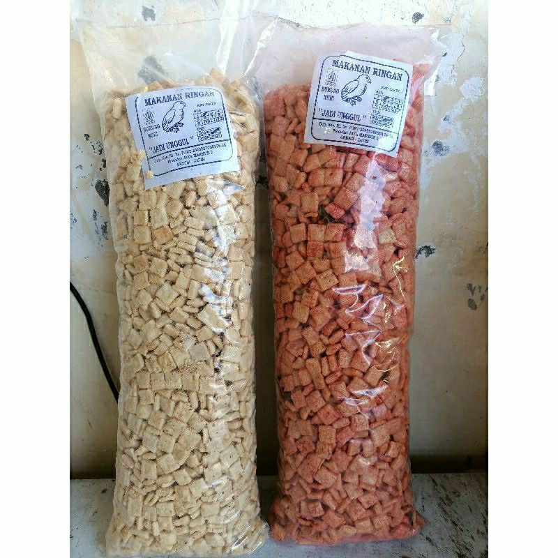 Jual kerupuk tahu kotak ball 1 kilogram/ pedas daun jeruk gurih dan ...