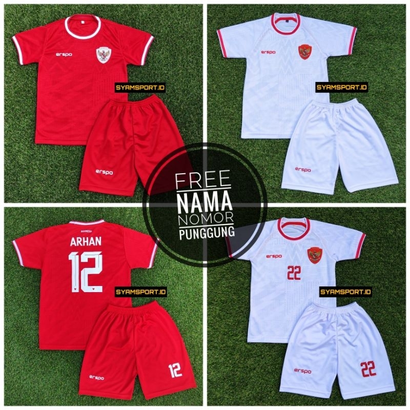 Jual Jersey Timnas Indonesia Anak-Anak Sampai Remaja Grade A Usia 1-12 Tahun (Baju+Celana ...