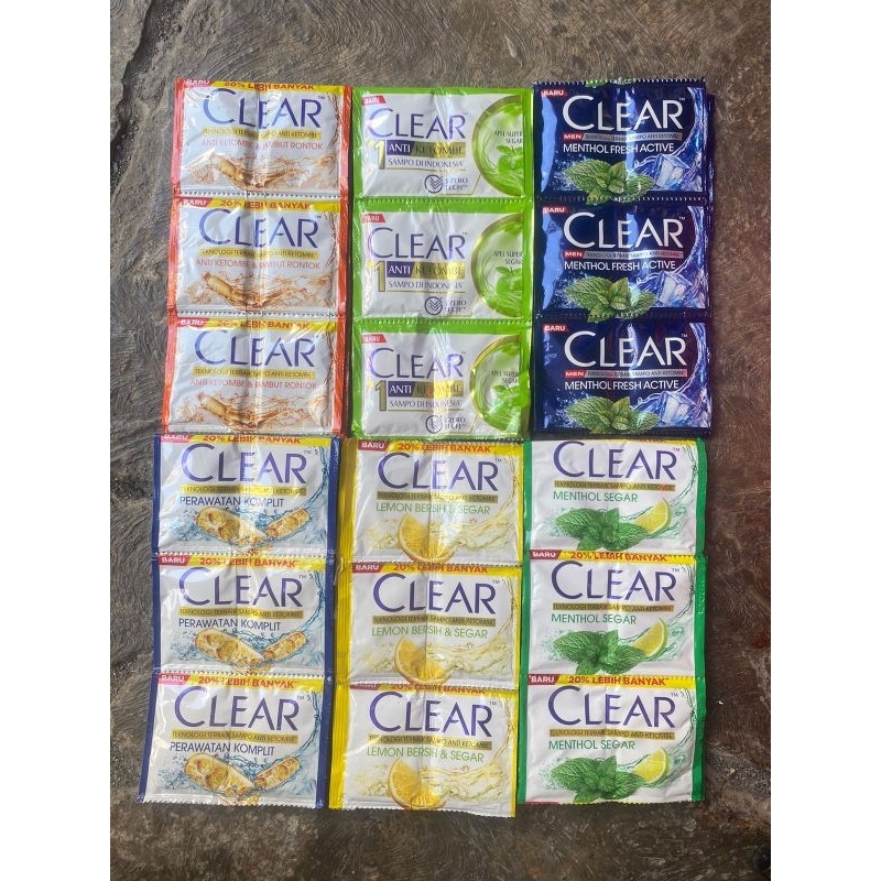 Jual clear shampo sachet isi 12pc | Shopee Indonesia