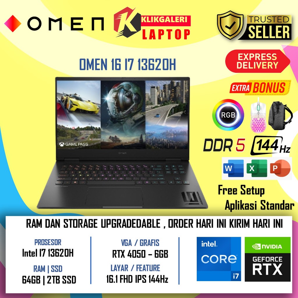 Jual Promo Laptop Gaming Murah HP OMEN Intel Core i7 13620H RTX4060-8GB ...
