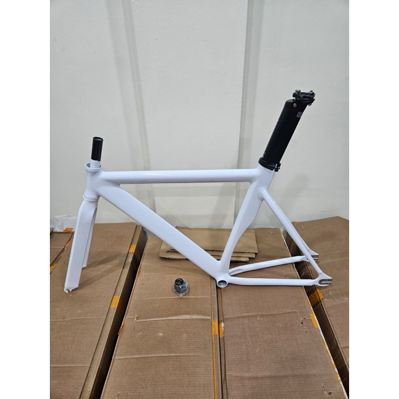 Jual Frameset Fixie Aero Warna Putih polos Bahan Aluminum Alloy ...