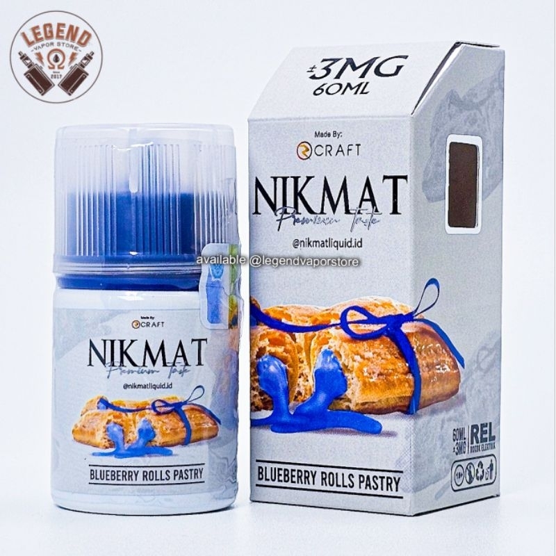 Jual FREEBASE - LIQUID NIKMAT V2 Blueberry Rolls Pastry 60ML AUTHENTIC ...