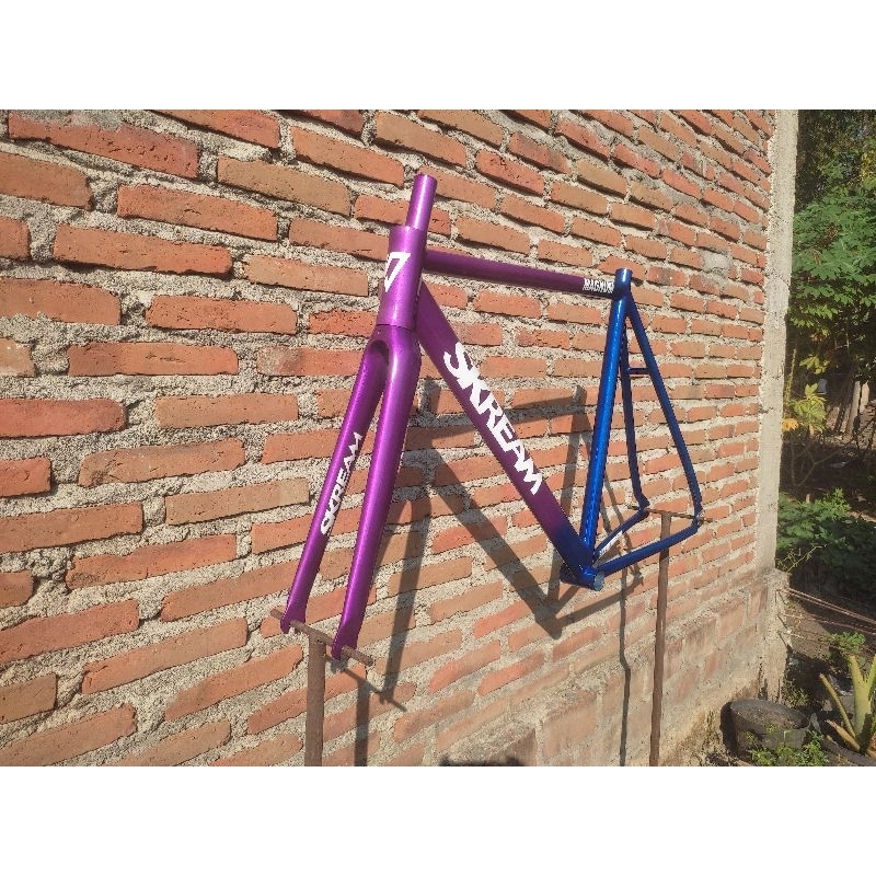 Jual Frameset skream blue purple custom steel | Shopee Indonesia