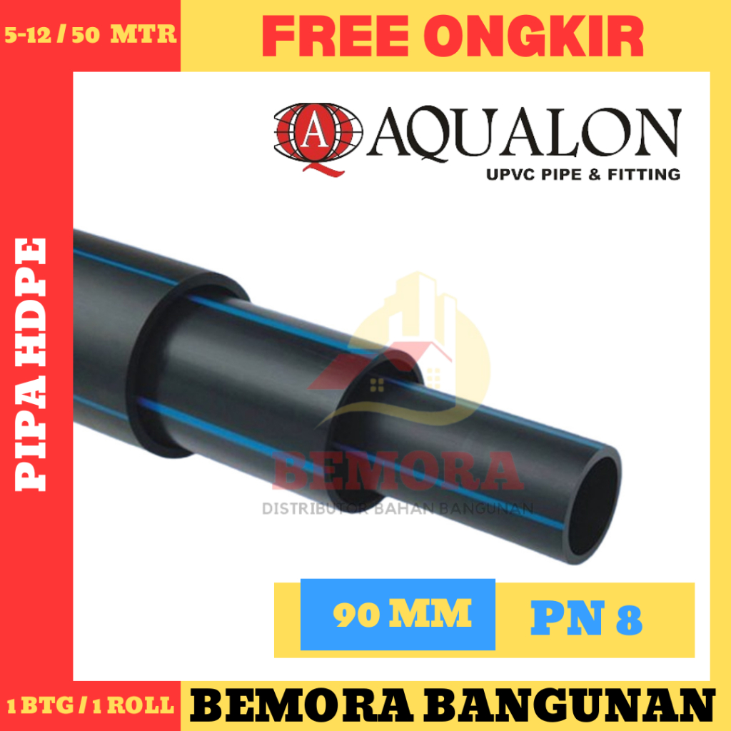 Jual Pipa Hdpe 90 mm pn 8 Aqualon SNI 1 Roll 50 meter / 1 btg (free ongkir jabodetabek) | Shopee ...