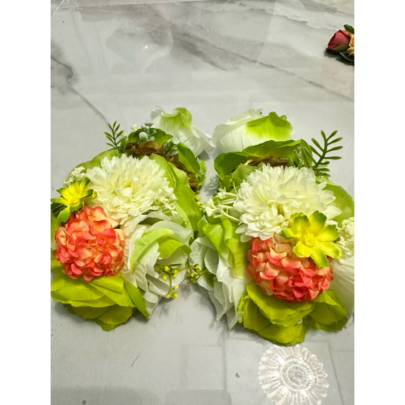 Jual Bunga sanggul bugis hijau mix putih ( bunga sibali ) | Shopee ...