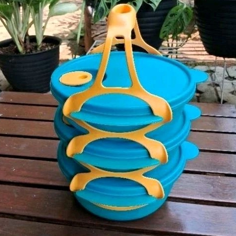 Jual Rantang makanan carry all bowl 3 susun tupperware tosca | Shopee ...