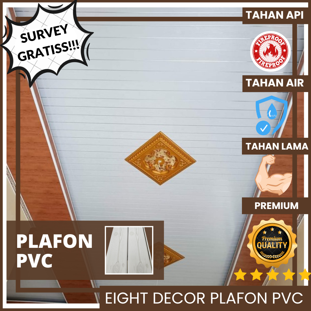 Jual Plafon PVC Minimalis Putih Motif Kayu Nat ED-04 /Dekorasi Rumah ...