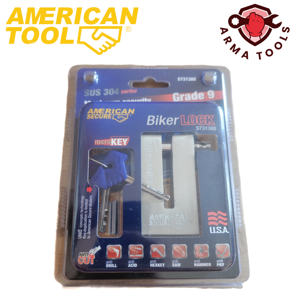 Jual Gembok Motor Tipe U Shape Anti Maling/ Biker Lock American Secure ...