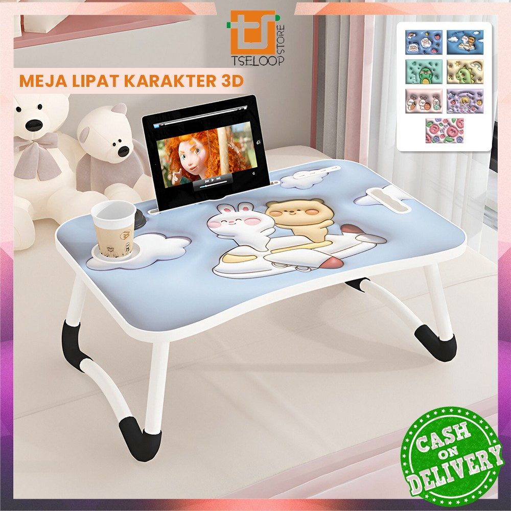 Jual OFM-C928 Meja Lipat Karakter Gambar 3D Portable Multifungsi / Meja Belajar Anak Motif 3D ...