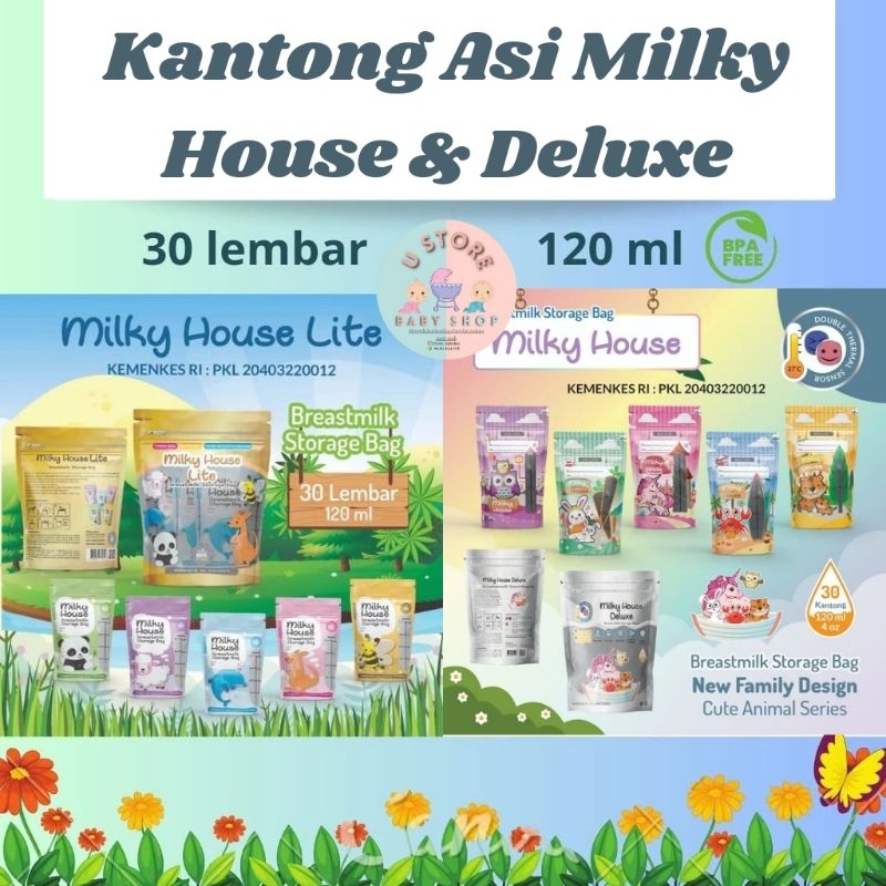 Jual Kantong Asi Milky House Dulexe Plastik Asip 120 Breastmilk Storage Bag 120ml isi 30pcs ...