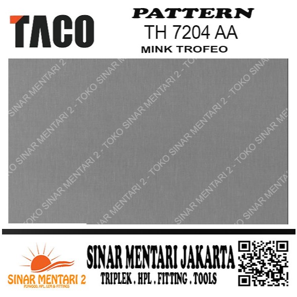 Jual TACO HPL PATTERN TH 7204 AA MINK TROFEO | Shopee Indonesia