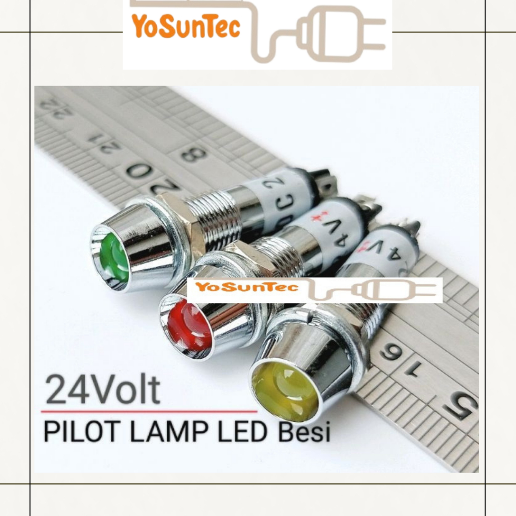 Jual Pilot Lamp LED Besi 24vdc 24 v 24volt drat 8mm Lampu Panel ...