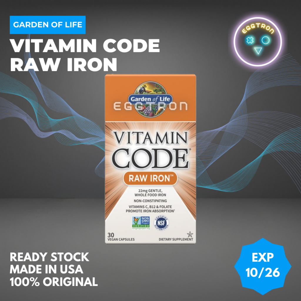 Jual Vitamin Code Raw Iron Garden of Life 30 organic whole food ...