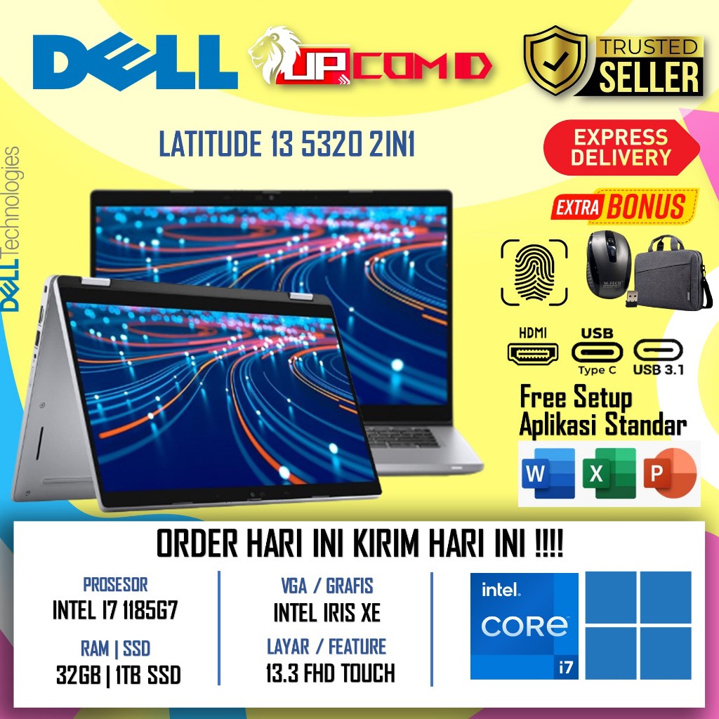 Jual Laptop Gaming Flip 2in1 Dell Dell Latitude INTEL Core i7 1185G7 ...
