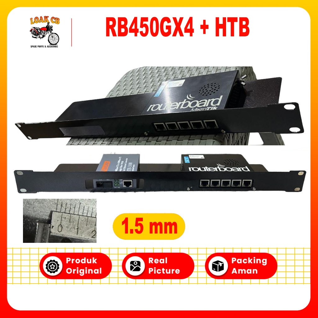 Jual Mikrotik RB450GX4 HTB Media converter Switch Hub rackmount Bracket ...