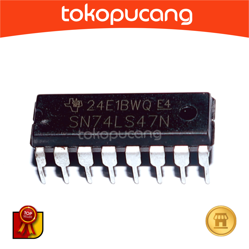 Jual IC TTL 7447 74LS47 BCD to Seven Segment Decoder ANODA SN74LS47N Dip 16p | Shopee Indonesia