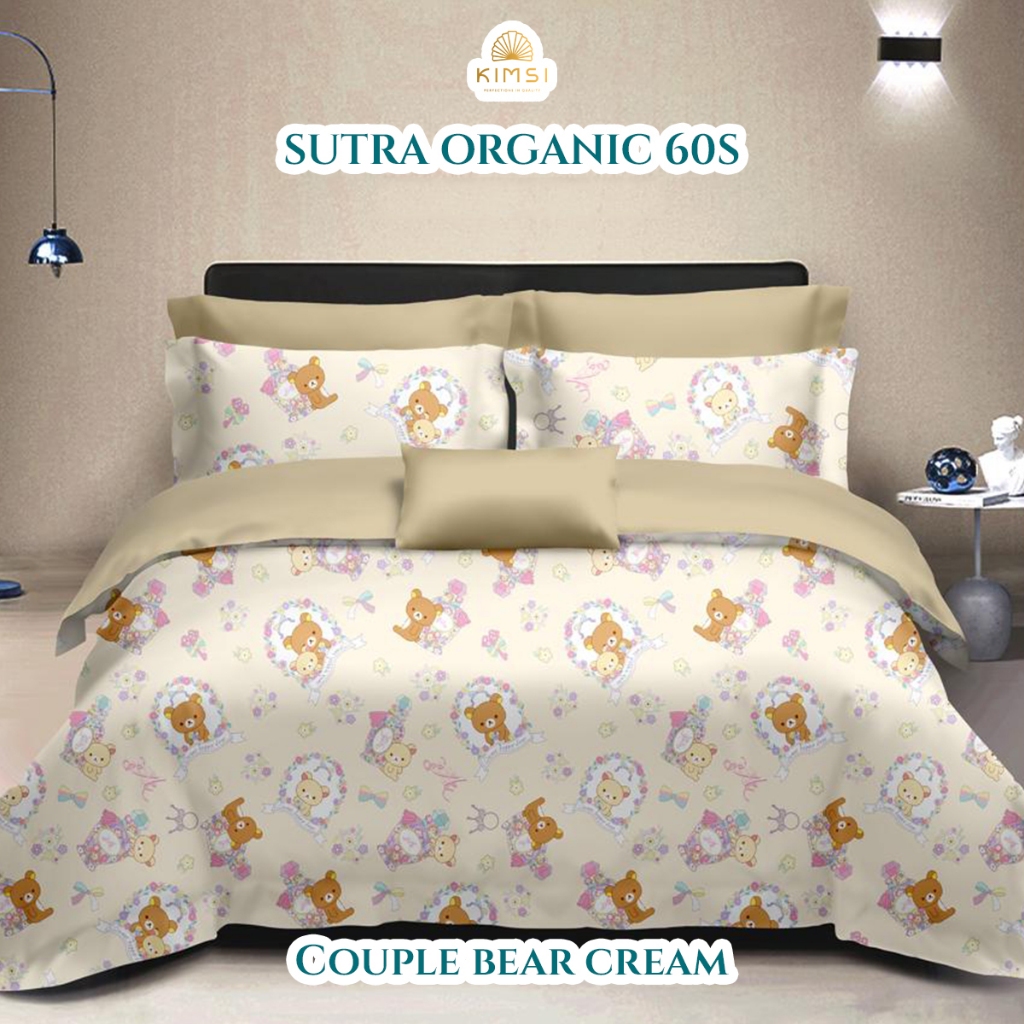 Jual BEDCOVER SET SPREI SUTRA ORGANIC 60S MOTIF BUNGA MINIMALIS BED ...