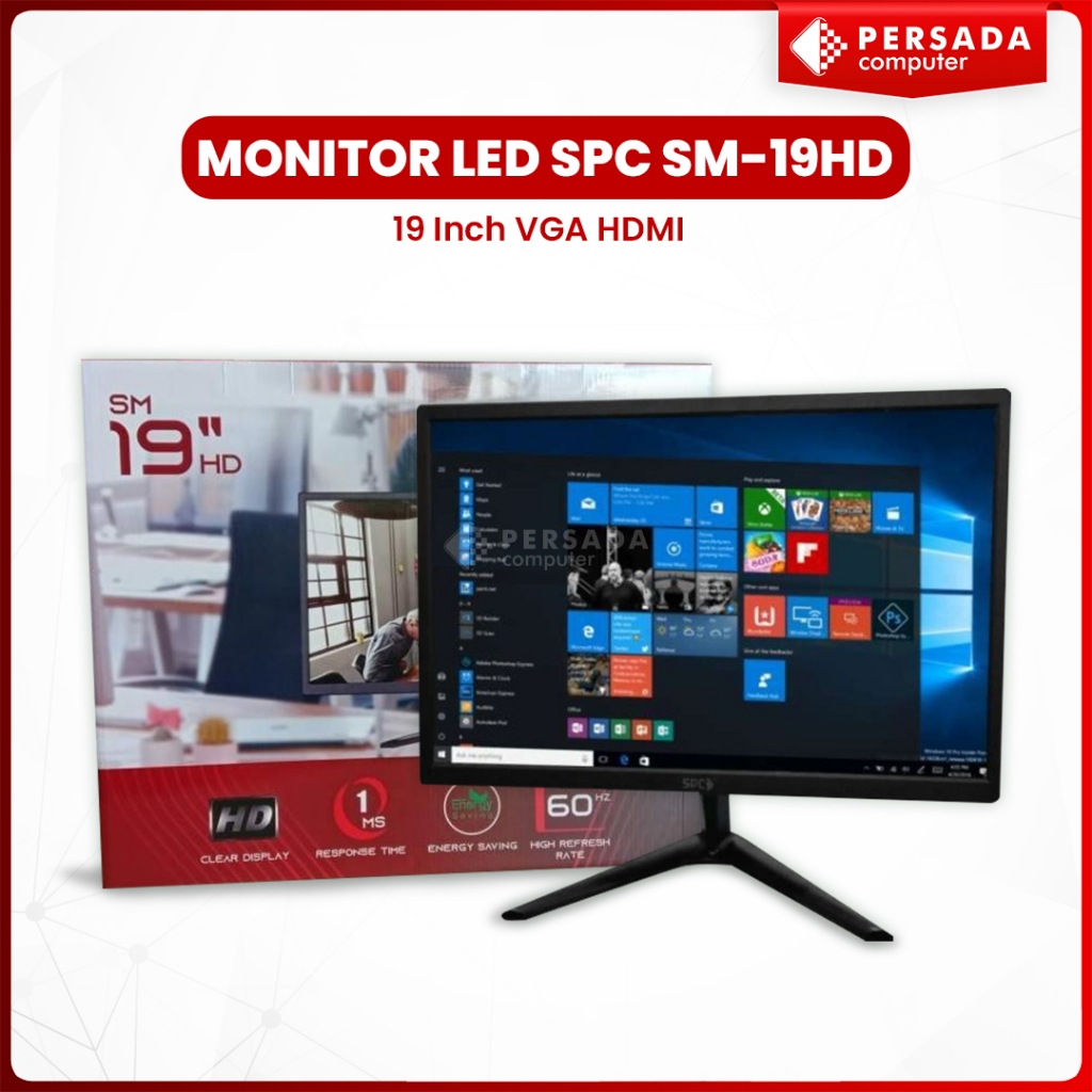 Jual MONITOR LED SPC SM-19HD 19 Inch VGA HDMI Garansi Resmi | Shopee ...