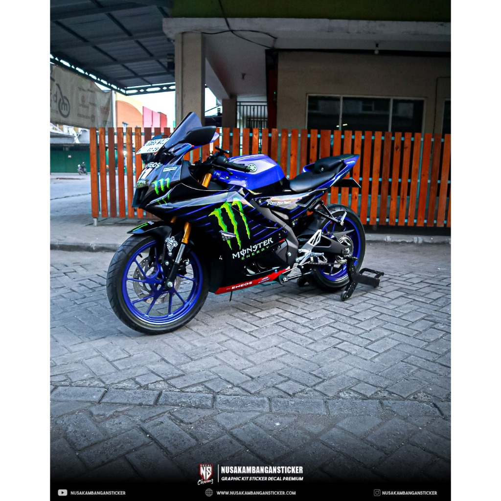 Jual Stiker Motor Yamaha R15 V4 Biru Hitam Full body | Shopee Indonesia