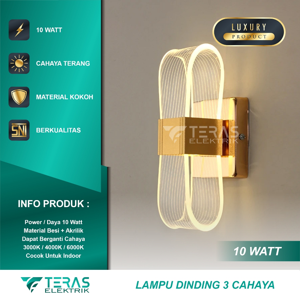 Jual Lampu Dinding Indoor Elegan Bentuk Minimalis Lampu Dinding Akrilik ...