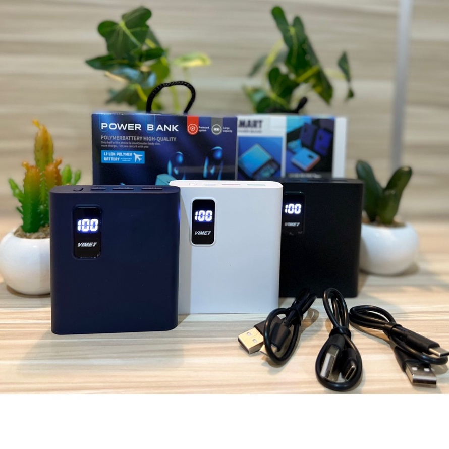 Jual V9 Powerbank Vimet 8000mAh / 3.7V Fast Charging With LED Display ...