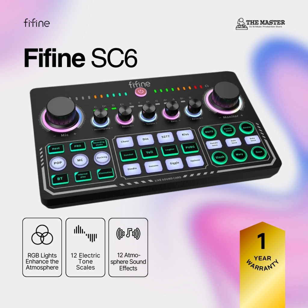 Jual fifine SC6 Mixer Soundcard Audio Interface Live Streaming | Shopee ...