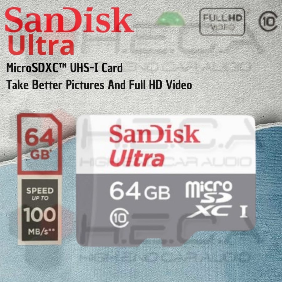 Jual Sandisk Ultra Micro SD Card 64GB Dashcam DVR Class 10 Memory 64 GB 100Mbps | Shopee Indonesia