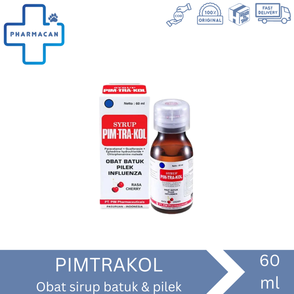 Jual PIMTRAKOL Obat sirup anak untuk batuk, pilek,influenza,demam/60 ml ...