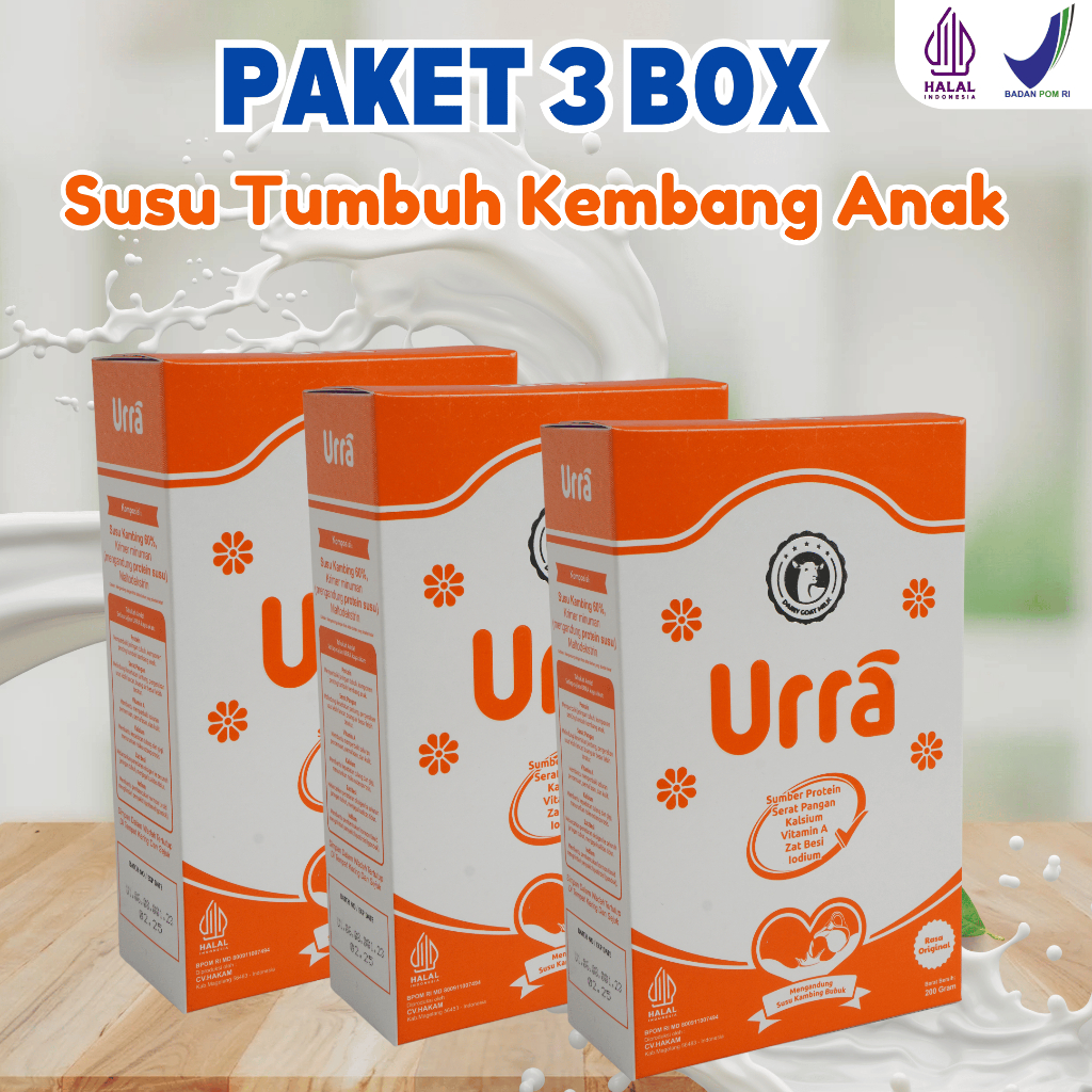 Jual SUSU URRA 3 BOX Untuk Berat Badan & Tumbuh Kembang Anak | Shopee ...