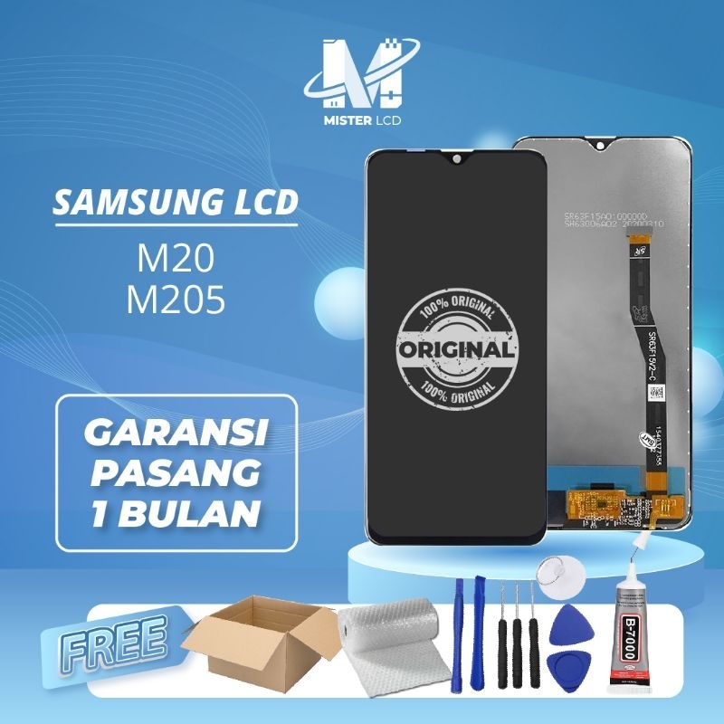Jual LCD SAMSUNG M20 / M205 FULLSET ORIGINAL FREE LEM + OPENING SET ...
