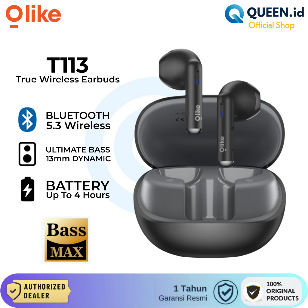 Jual Olike T113 TWS True Wireless Earbuds Headset Bluetooth 5.3 HiFi Bass Max Earphones IPX4 ...