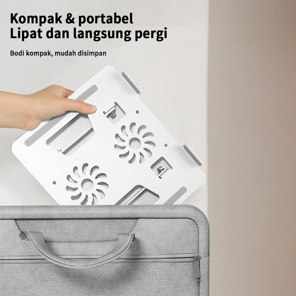 Jual Laptop Stand 360° Rotatable Meja Aluminium dengan kipas pendingin ...