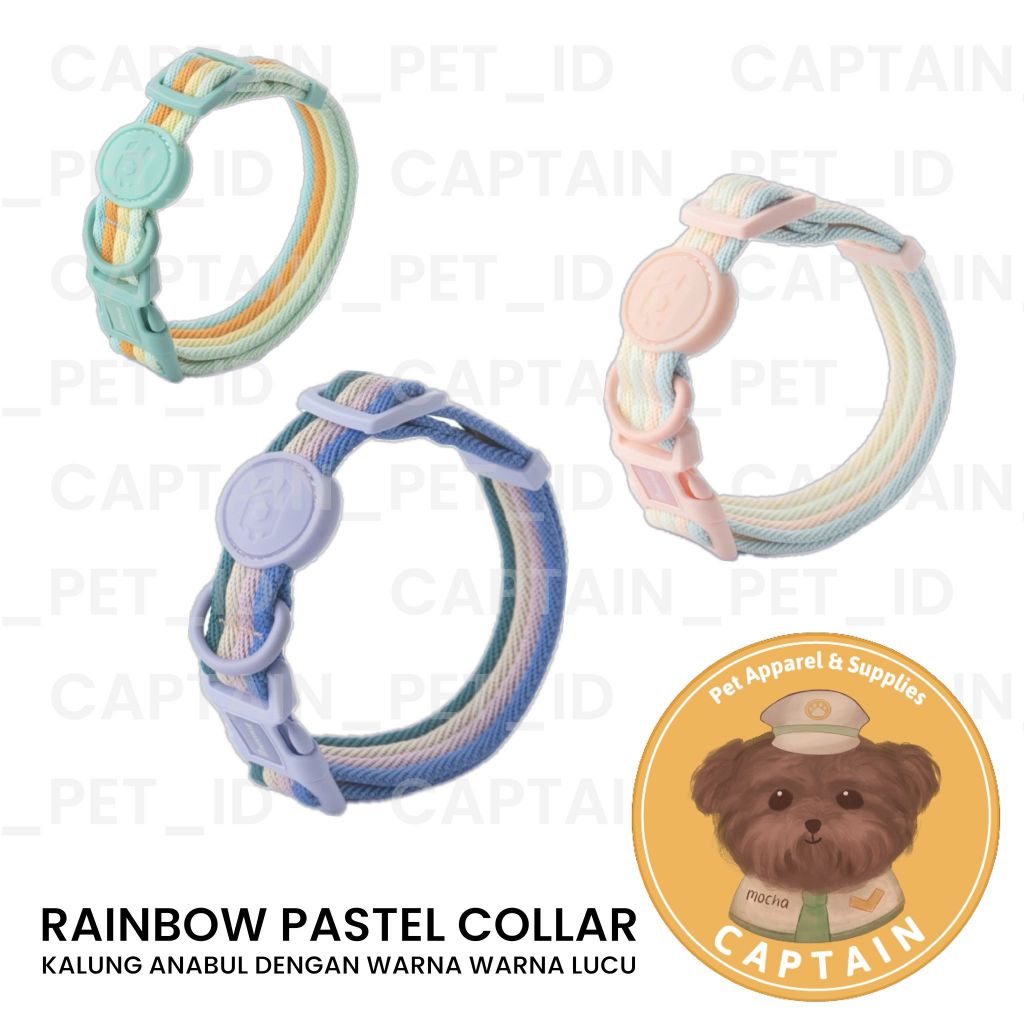 Jual PET COLLAR RAINBOW PASTEL KOREAN DOG WEAR KALUNG UNTUK TALI TUNTUN ...