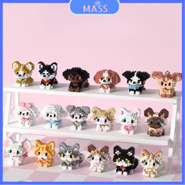 Jual Muds Toys Nano Blok Model DIY Dog Building Bricks Pajangan Hewan ...