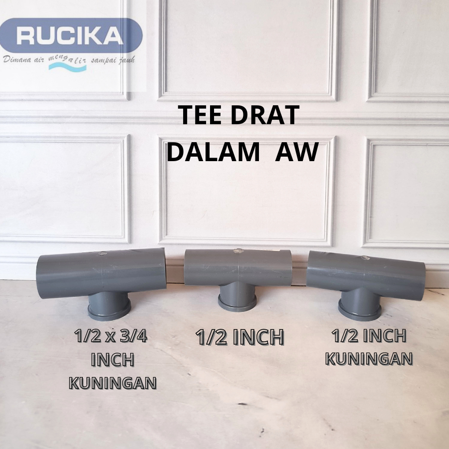 Jual Tee Drat Dalam 1/2"inch PVC Rucika AW (Tebal) | Shopee Indonesia