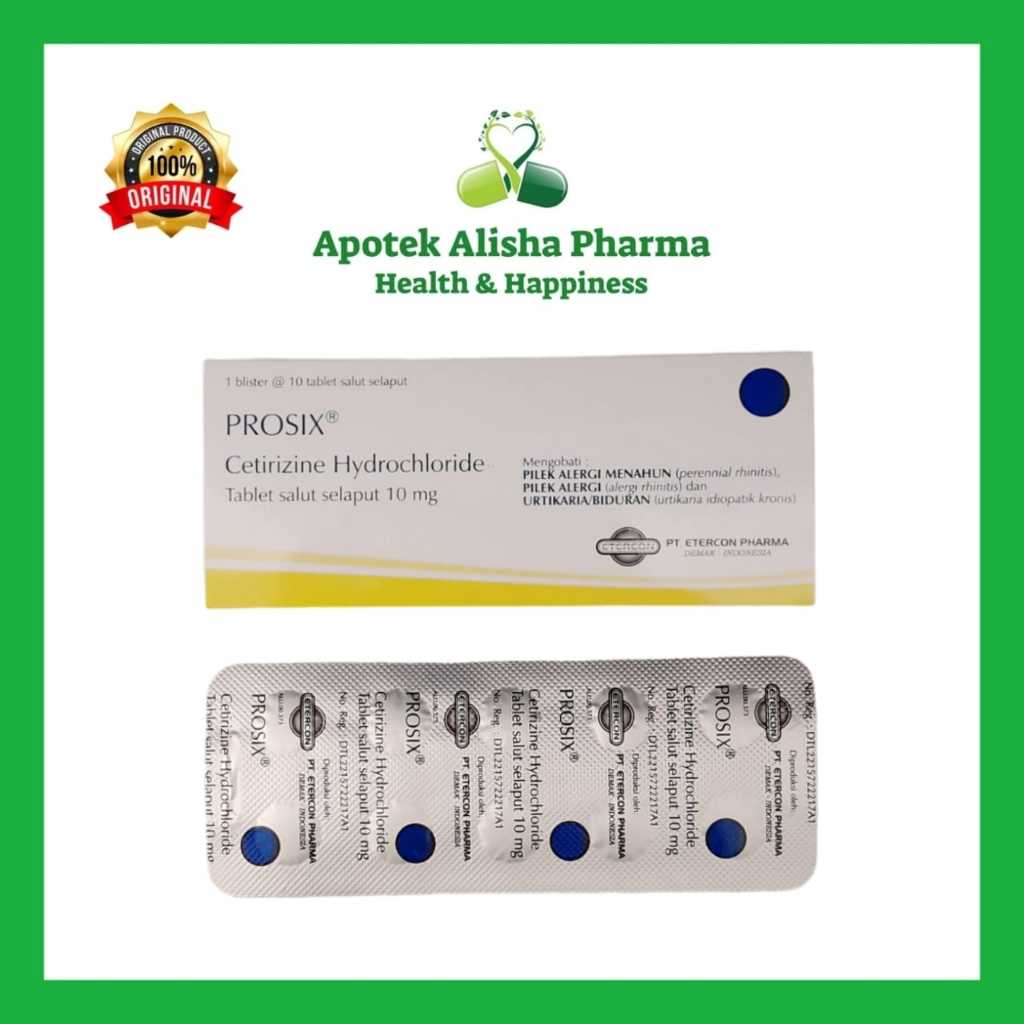 Jual Prosix Tablet (Strip 10tablet) - Prosic Cetirizine Tablet Obat ...