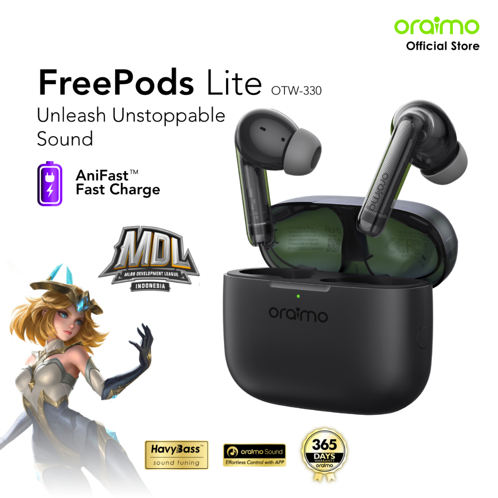 Jual oraimo x Mobile Legends MDL TWS Earphone Bluetooth Stereo V5.3 Freepods Lite Baterai Tahan ...