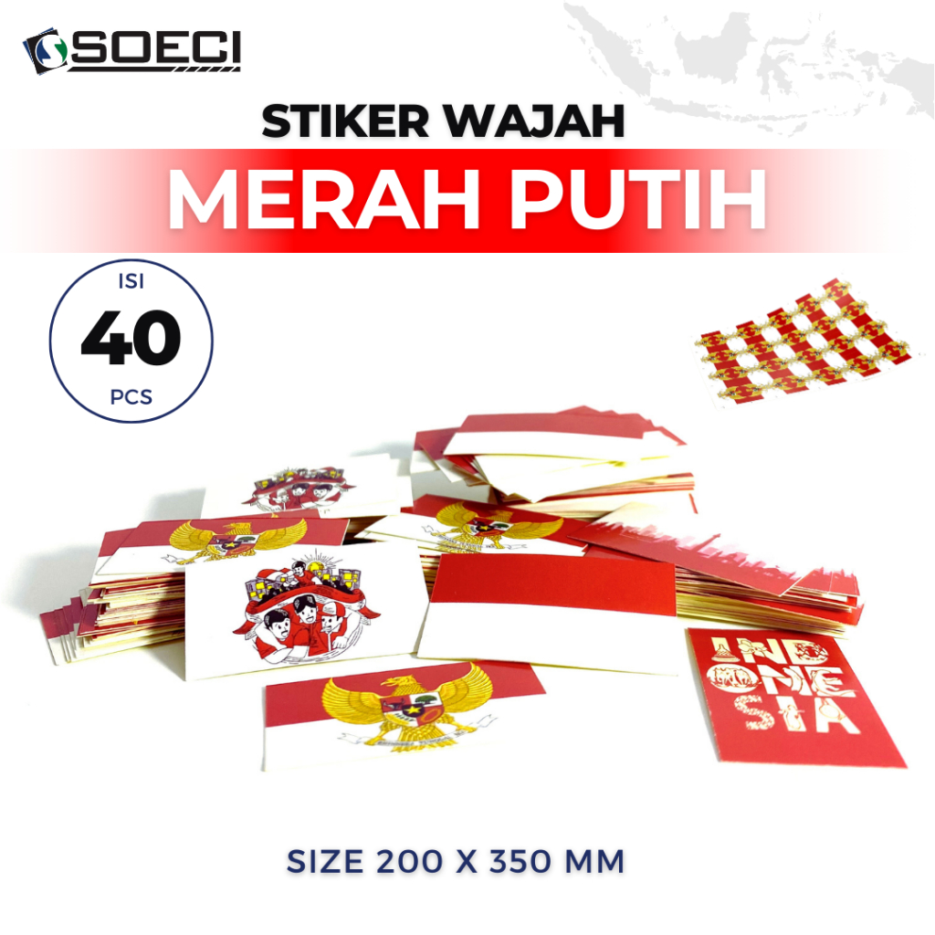 Jual Stiker Agustusan / Stiker Wajah / Stiker Pipi / Stiker Kemerdakaan ...