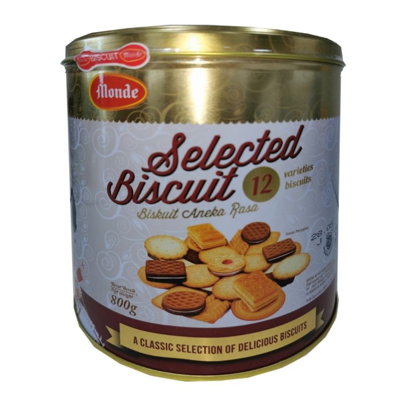Jual Monde assorted selected biscuit gold tin 800gr biskuit kaleng ...