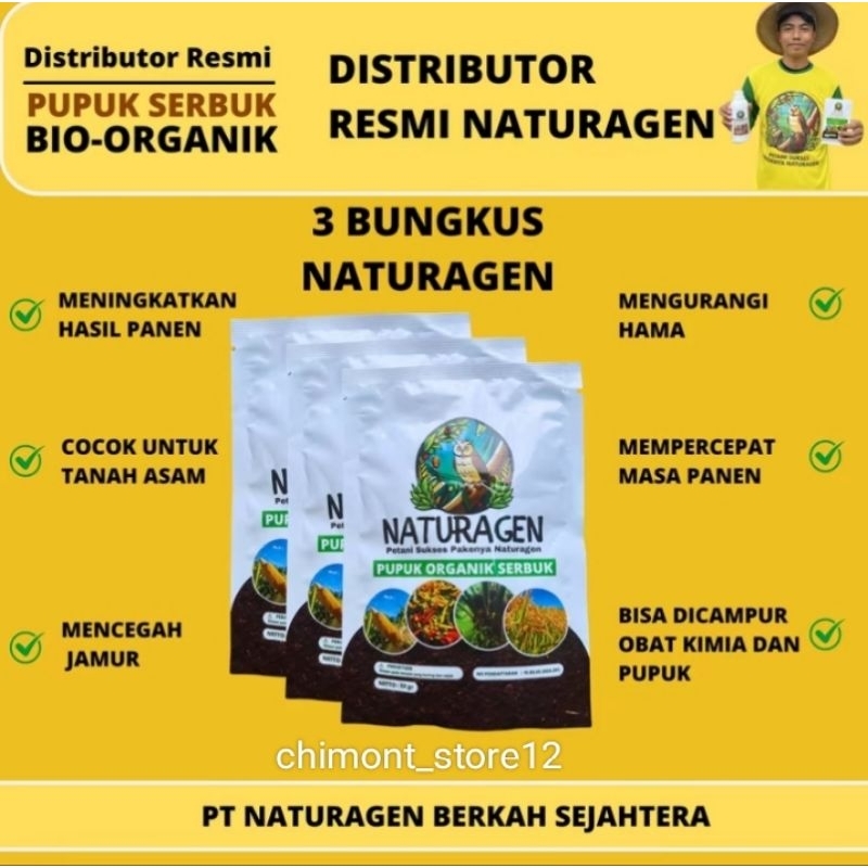 Jual Pupuk bio organik naturagen 3 bungkus Original | Shopee Indonesia