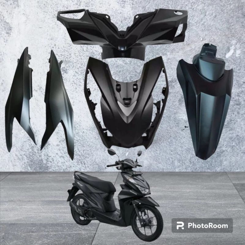 Jual PAKET FULL BODY HALUS HONDA BEAT NEW LED DELUXE HITAM DOFF ...