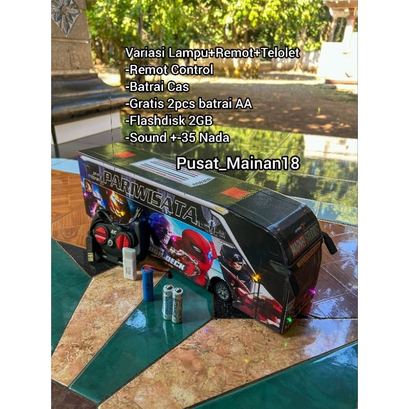 Jual Miniatur Bus Telolet RC Marvel Spiderman Remot Control Full Lampu ...