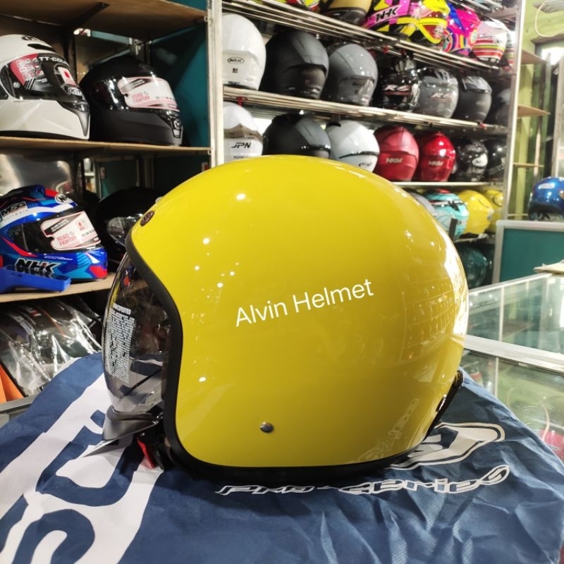 Jual Helm Retro MDS Magnum solid Lemon yellow / MDS Magnum Polos lemon ...