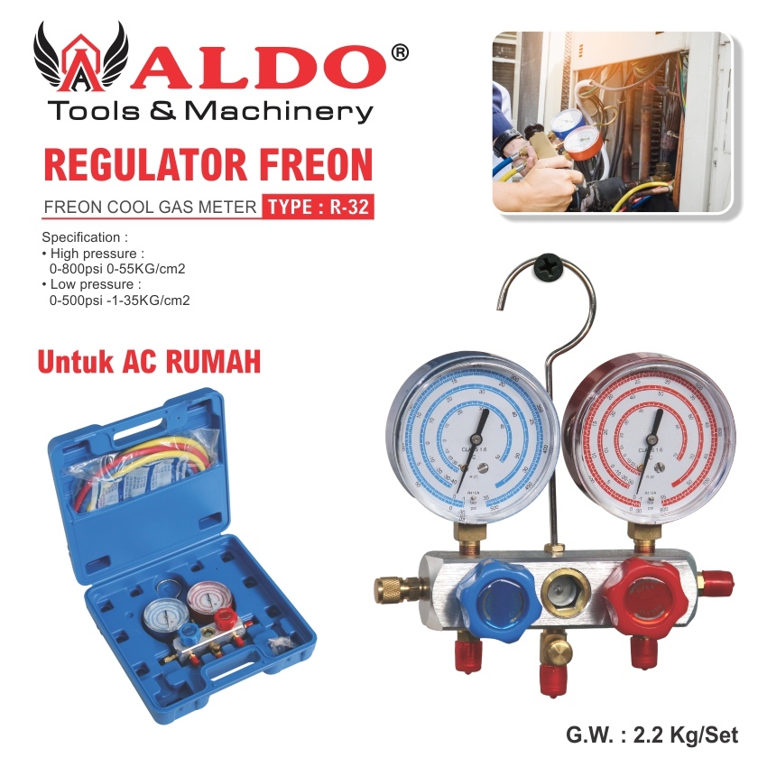 Jual REGULATOR FREON R-32 UNTUK AC RUMAH / ALAT UKUR TEKANAN FREON ...