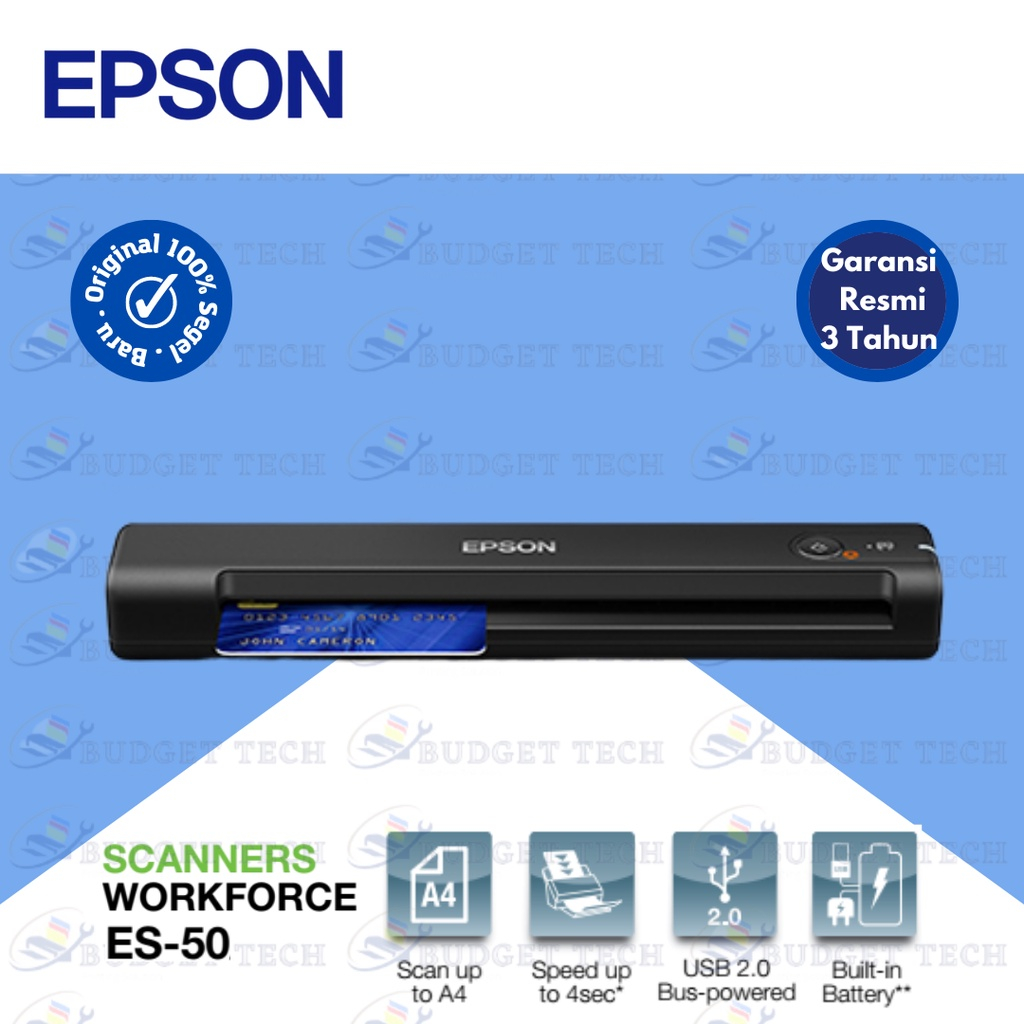 Jual Scanner Epson ES 50 ES50 Portable Scanner - NEW Garansi Resmi ...