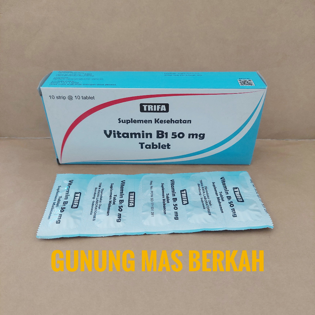 Jual VITAMIN B 1 50 MG isi 100 TABLET TRIFA - memenuhi kebutuhan vitamin B1 menjaga kesehatan ...