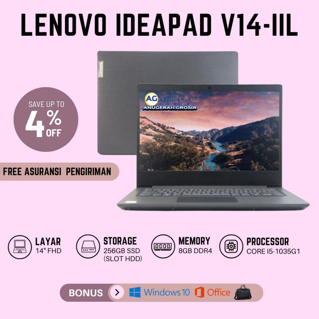 Jual SALE! Laptop Lenovo V14-IIL Core i5-1035G1 Ram 8Gb Ssd 256Gb 14" Full Hd - Laptop core i5 ...