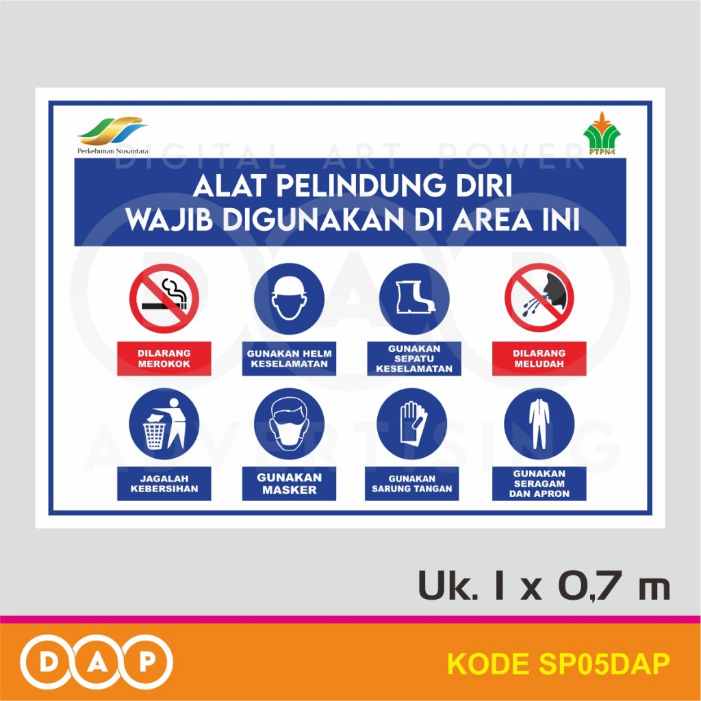 Jual SP05 - SPANDUK AREA WAJIB APD - Uk. 100 x 70 CM - FLEXI 280 GSM - TERBAIK | Shopee Indonesia