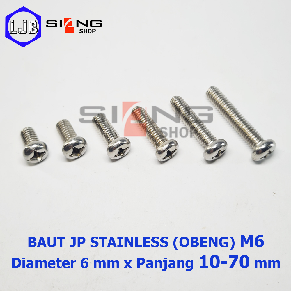 Jual Baut JP Stainless M6 panjang 10 sd 70mm | Shopee Indonesia